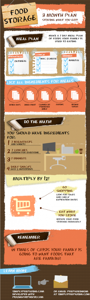 3 month food storage infographic