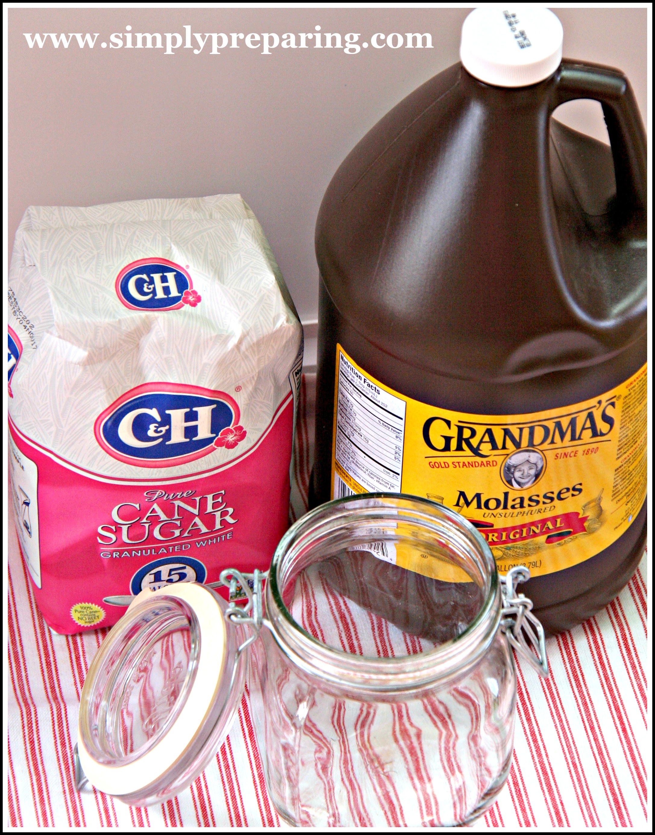 Ingredients to make your own brown sugar Simply Preparing